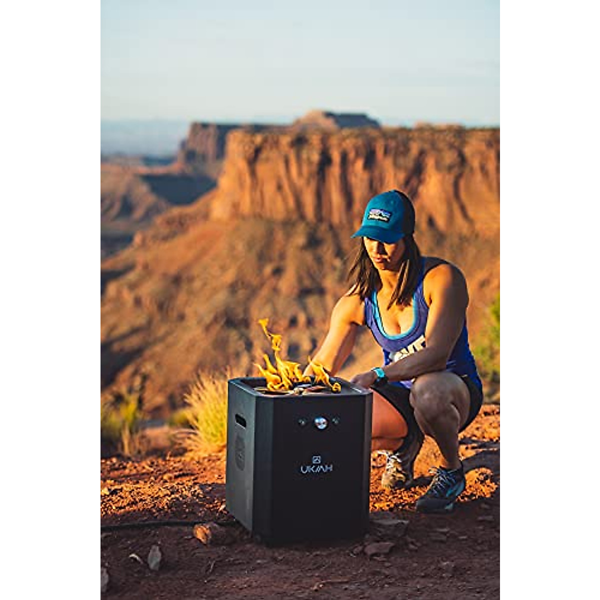 UKIAH The Note Plus - Deluxe Portable Gas Fire Pit with Patented 2.0 Beat to Music Sound System, Black (TK-1053-NP)