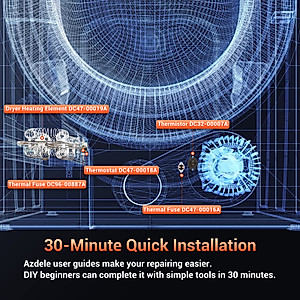 【Upgraded】Heating Element for Samsung Dryer, Dryer Heating Element DC47-00019A for Samsung dv42h5000ew/a3 dv45h7000ew/a2 Dryer Parts, Including DC96-00887A, DC47-00016A, DC47-00018A and DC32-00007A