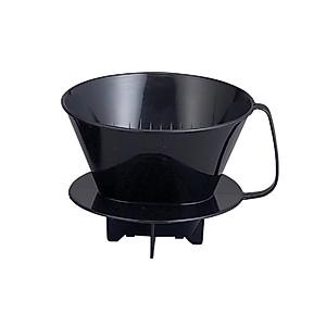 Fino Pour-Over Coffee Brewing Filter Cone, Number 4-Size, Black, Brews 8 to 12-Cups