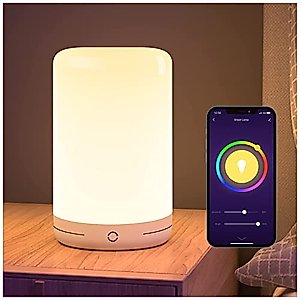 Beantech Smart Lamp, WiFi Smart Desk Lamp Compatible with Alexa & Google Assistant for Voice Control, Ideal for Bedside Lamp or Table Lamp, Multi-Color, Dimmable, Smart LED Lamp, (Packaging May Vary)