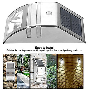 Solar Power LED PIR Motion Sensor Solar Powered Lights, Outdoor Waterproof Path Wall Lamp Home Garden Security Lamps for Driveway, Yard, Garden, Patio