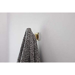 Hickory Hardware Forge Collection Coat Hooks, Wall Hooks for Hanging Coats, Hats, Towels, Robes and More, 2-3/4 Inch Long, Brushed Golden Brass, 1 Pack