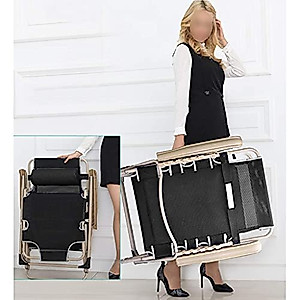 TEmkin Lightweight Chairs Leather Boss Chair, Office Chair, Reclining Computer Chair, Home Business Executive Chair, High Back Study Chair Latex Spring Cushion (Color : Cowhide-Black)