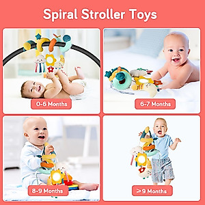 Car Seat Toys Infant Toys 0-6 Months Newborn Toys, Stroller Toys Baby Toys 0-3 Months, Baby Toys 0-6 Months for Crib Mobile Bassinet with Rattles Jingle Mirror Teether for 0 3 6 9 12 Boys Girls Babies