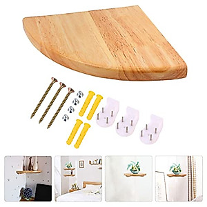 Ipetboom Wall Mounted Shelves 1 Set of Corner Shelf, Corner Wall Shelf Corner Floating Shelves Corner Shelves Wall Mounted Wood Floating Shelves for Home, Radius 15cm Corner Shelf