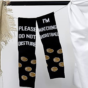 ZJXHPO Basketball Crew Sock Please Do Not Disture I'm Watching Basketball Novelty Sock For Basketball Lover Gift (Disture Basketball)