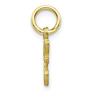 Solid 10k Yellow Gold Initial Letter C Alphabet Charm Pendant - 20mm x 11mm