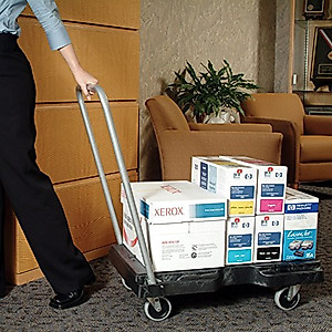 Rubbermaid Commercial Products Convertible Folding Utility Dolly/Cart/Platform Truck with wheels, 250 lbs Capacity, for Moving/Warehouse/Office (FG430000BLA)