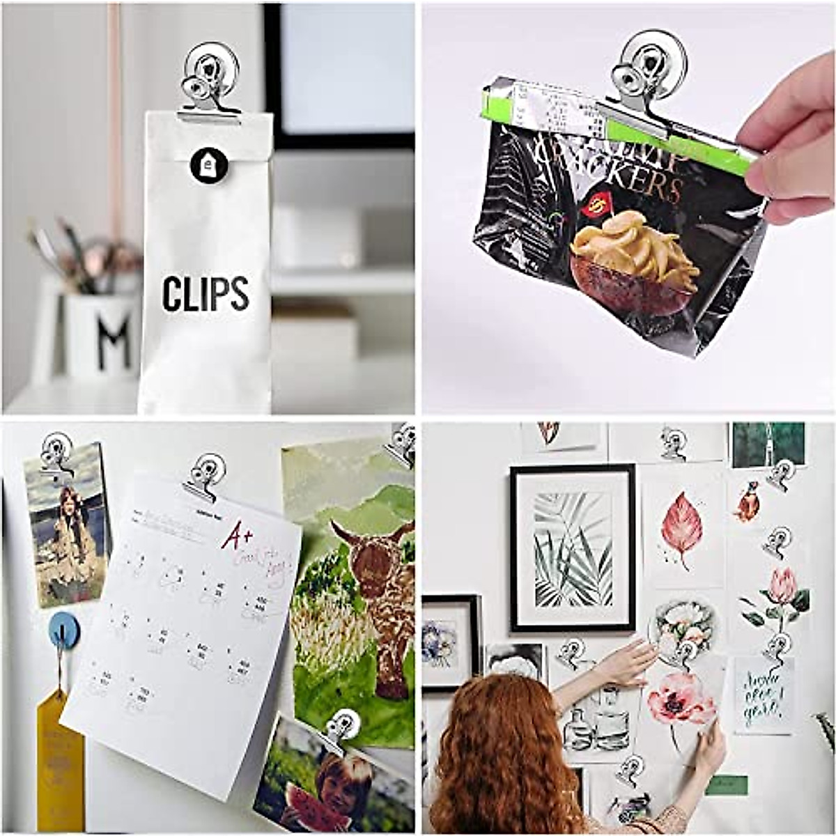 DIYMAG Fridge Magnet,Refrigerator Magnets,Magnetic Clips Heavy Duty for Refrigerator, Fridge Magnets,Strong Magnets for Fridge,Whiteboard,Office, Locker,Classroom(Silver, 20PCS)