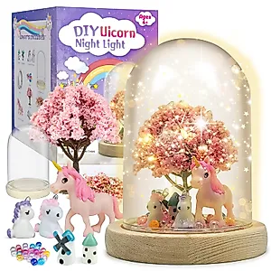 TeiRAY Make Your Own Unicorn Night Light - Unicorn Craft Kit for Kids, Arts and Crafts Nightlight Project Novelty for Girl Age 5 6 7 8 9 Year Old Unicorns Gifts for Girls