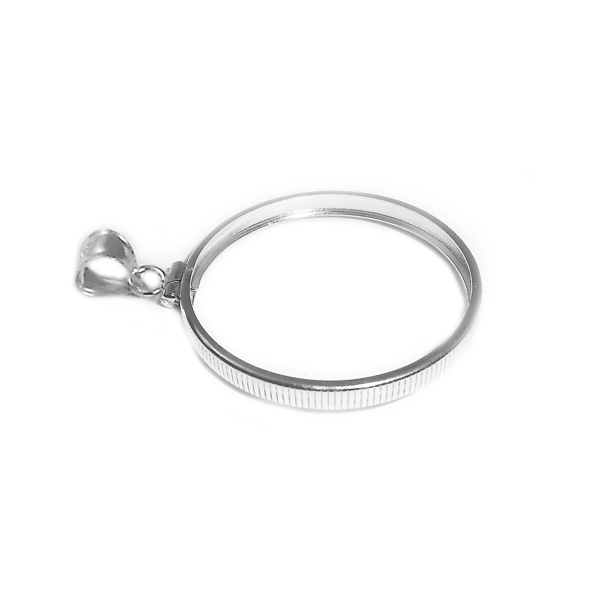 Flintski Jewelry Sterling Silver $1 Australian Coin Edge Coin Bezel Frame Mount 25.04mm x 2.64mm