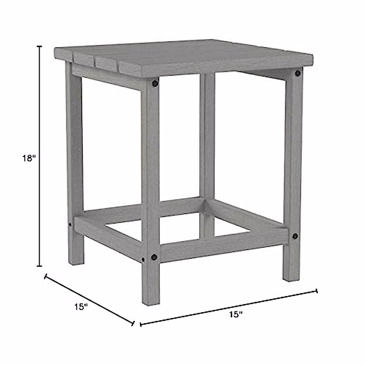 POLYWOOD ECT18GY Long Island Side Table, 18-Inch, Slate Grey