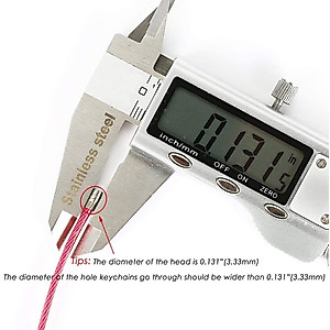 bayite BYT-WKC-054 10 Inch Stainless Steel Wire Keychains 2mm Cable Key Rings Heavy Duty Pack of 10