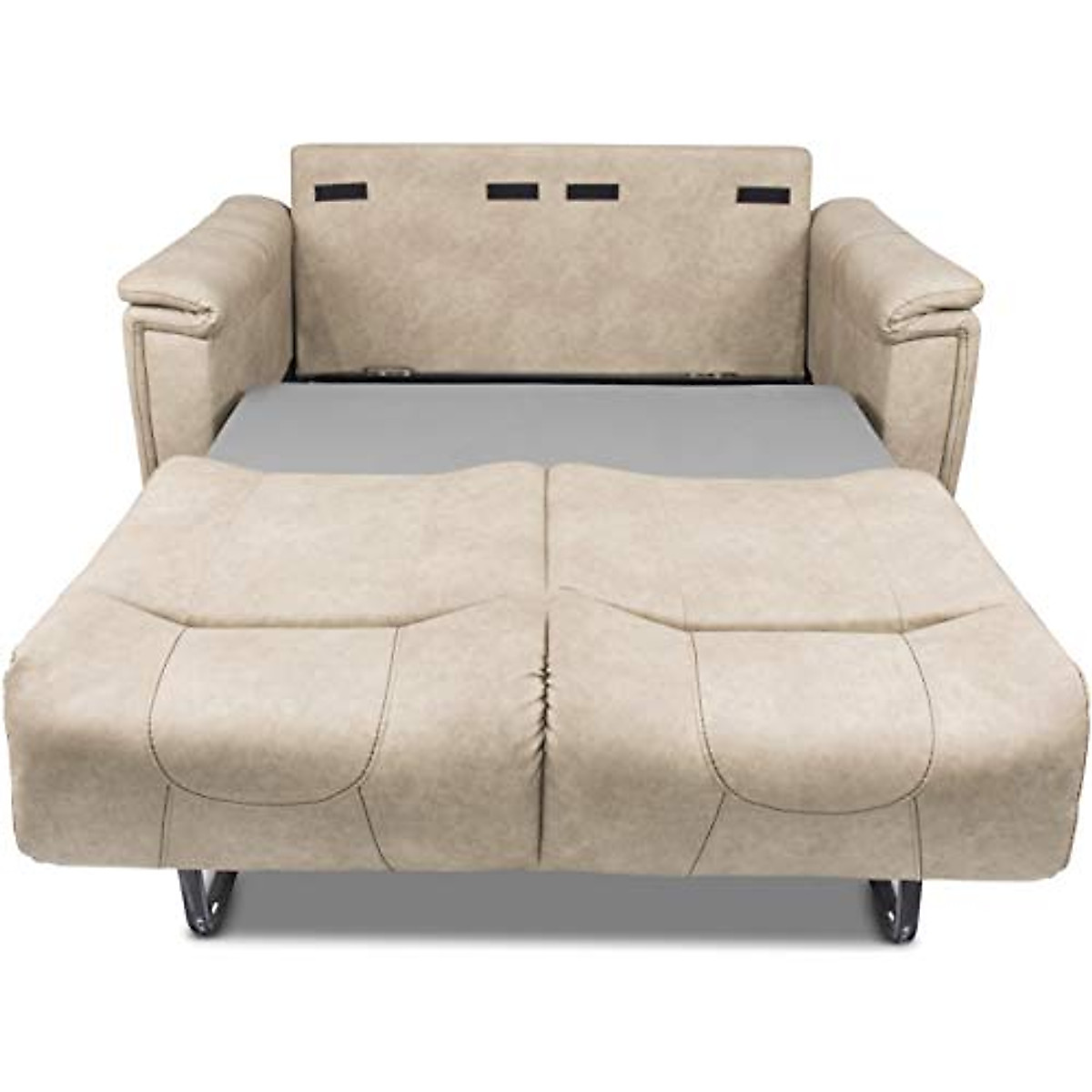 Thomas Payne 68" Tri-Fold RV Sofa, Grantland Doeskin, 67.5" W x 34" D x 38" H, Foldout Hide-a-Bed-Style Convertible Sleeper Couch, Residential Comfort, High-Density Foam, PolyHyde Upholstery