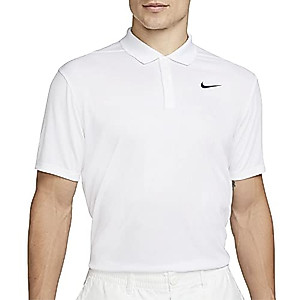 NikeCourt Dri-FIT Men's Tennis Polo (as1, Alpha, x_l, Regular, Regular, White/Black)