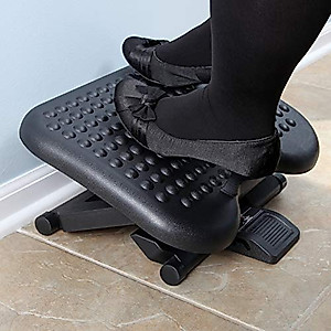 Version 2019 Under Desk Foot Rest & Adjustable Footrest - Ergonomic Footrest for Desk Soothes Your Tired & Achy Feet - Office Foot Rest Under Desk with Foot Massager (Charcoal Grey) - Best Footrests