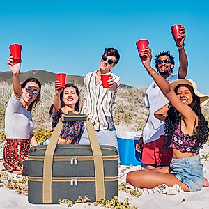 Double Insulated Casserole Carrier with Zipper Pockets, Casserole Carriers for Hot or Cold Food, Insulated Food Carrier for Parties, Picnics, Beach, Traveling, Fits 11 x 15 or 9 x 13 Baking Dish