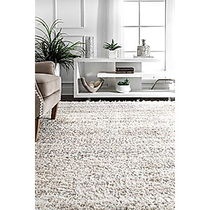 nuLOOM Brooke Shag Tasseled Area Rug, 4x6, Ivory