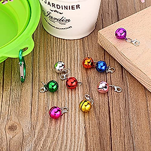 Molain 10 Pcs Cat Dog Collar Bells, Jingle Bell for Cat Collar,Dog Collar Charms,Colourful Pet Small Bells with Clasps Collar Accessories,Festival Party DIY Crafts Decoration