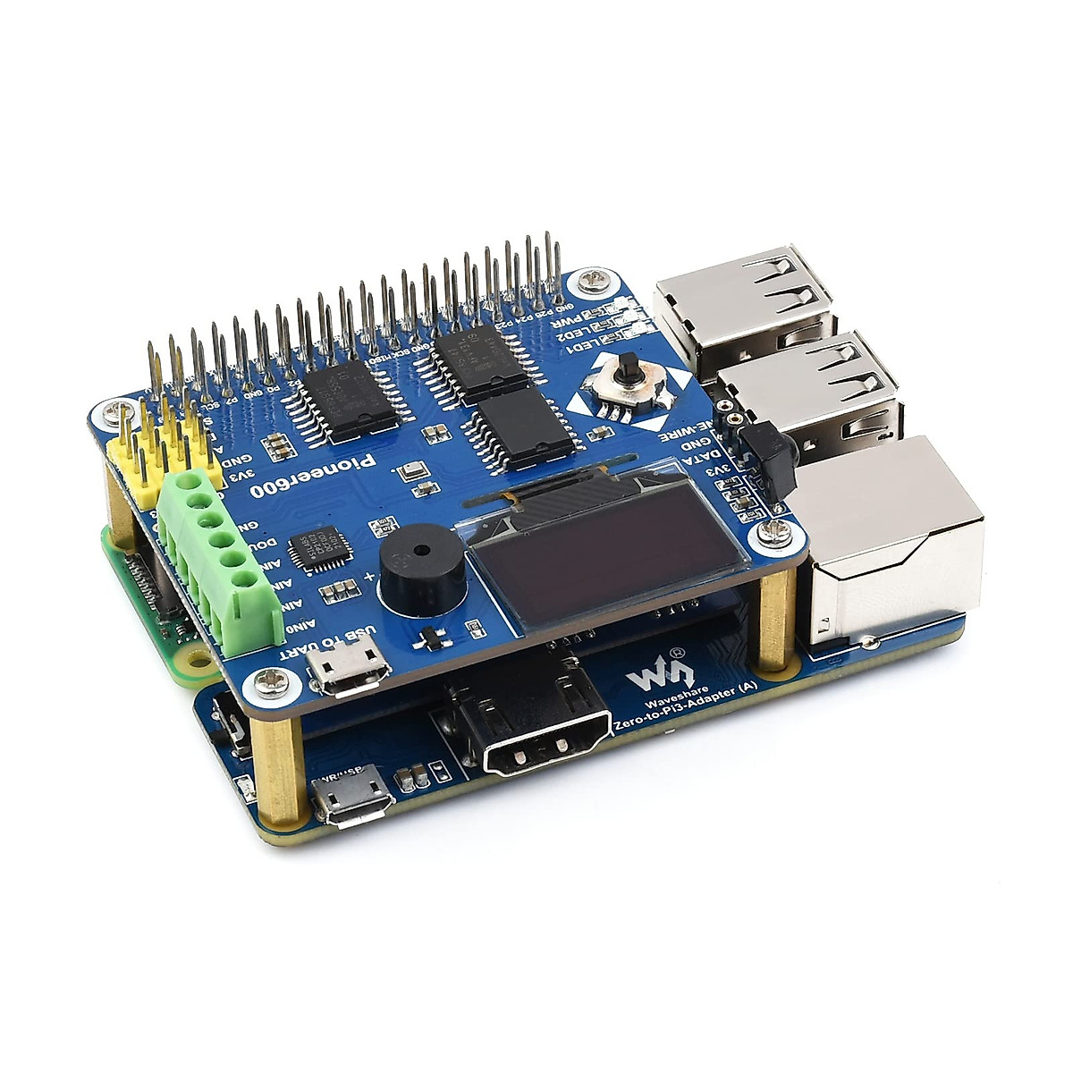 waveshare Pi Zero to Raspberry Pi 3B/B+ Adapter,Based on Raspberry Pi Zero to Reproduce The Original Appearance of The 3B Series,Alternative Solution for Raspberry Pi 3 Model B/B+