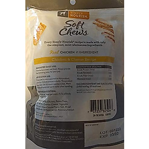 SIMPLY NOURISH (1 Chicken & Cheese Recipe Soft Chews Bone Shaped (1-6 oz) Bag