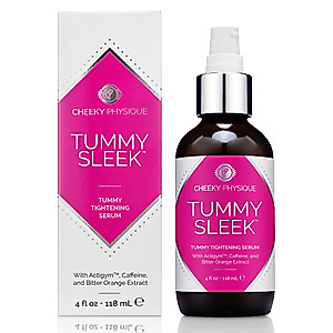 Tummy Sleek Stomach Firming Cream - Skin Tightening Serum for Belly - Helps to Improve the Appearance of Loose Skin and Cellulite on the Abdomen & Waist - Toning Body Lotion with Caffeine