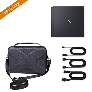 Aproca Hard Carrying Case Compatible with Sony Playstation 4 Slim (PS4 Slim) 1TB Console (Dark Blue-Lite Version)