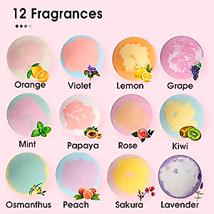 iHave Bath Bombs for Women, 12 Small Bath Bomb Bubble Bath Set Spa Gifts for Women, Natural Handmade Bath Bombs Rich in Essential Oils, Romantic Gifts for Her