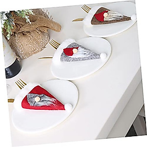 BESTOYARD 12 Pcs Christmas Table Cutlery Set Christmas Dinner Table Decorations Holiday Silverware Packing Christmas Silverware Bag Christmas Cutlery Pouch Tableware Holder Elder Nordic Hat