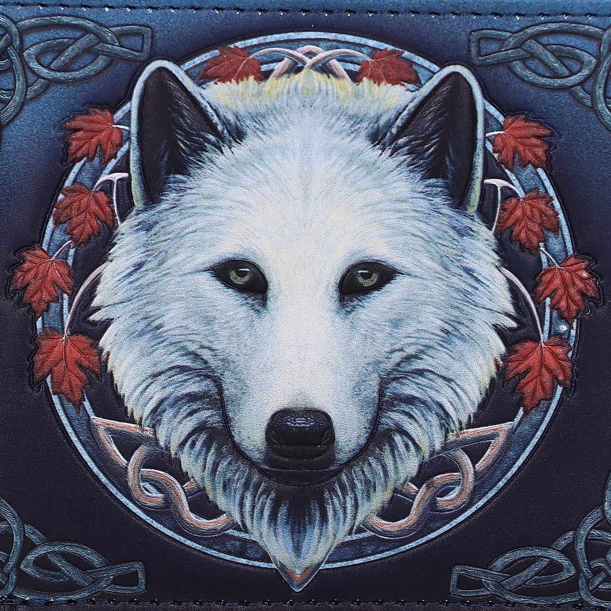 Nemesis Now Lisa Parker Guardian of The Fall White Autumn Wolf Wallet, Blue, 11cm