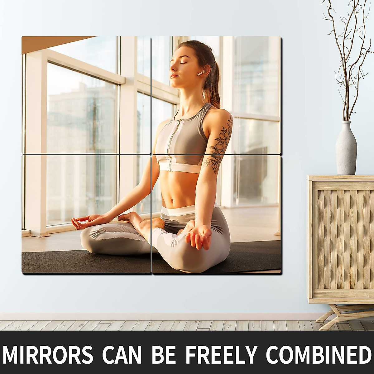 Shatterproof Full Length Mirror,Unbreakable Mirror for Kids,Full Body Mirror for Wall,Extra Thick 1/8",1Pcs 8"x8",Made of Frameless Plexiglass Acrylic Plastic,Wall Mounted for Home Gym,Bedroom,Door