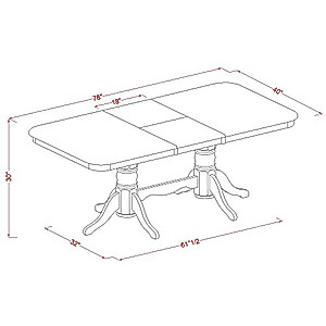 East West Furniture NANA7-SBR-C Dining Table Set, 7-Piece