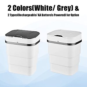 PENCHEN Auatic Toucess Infrared Motion Sensor Trash Can 3-Layer Folg Garbage Can Max. 9.5L ty Built-in Battery with USB Charging Cable