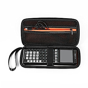BOVKE Hard Graphing Calculator Case Compatible with Texas Instruments TI-84 Plus CE/TI-84 Plus/TI-83 Plus CE/Casio fx-9750GII, Extra Zipped Pocket for USB Cables, Manual, Pencil, Ruler, Black
