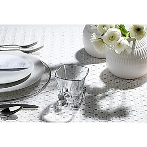 Barski - European Quality Glass - Crystal - Set of 6 - Square Shaped - Double Old Fashioned Tumblers - DOF - 11.7 oz. - with Platinum Ice Cubes Design - Glasses are Made in Europe