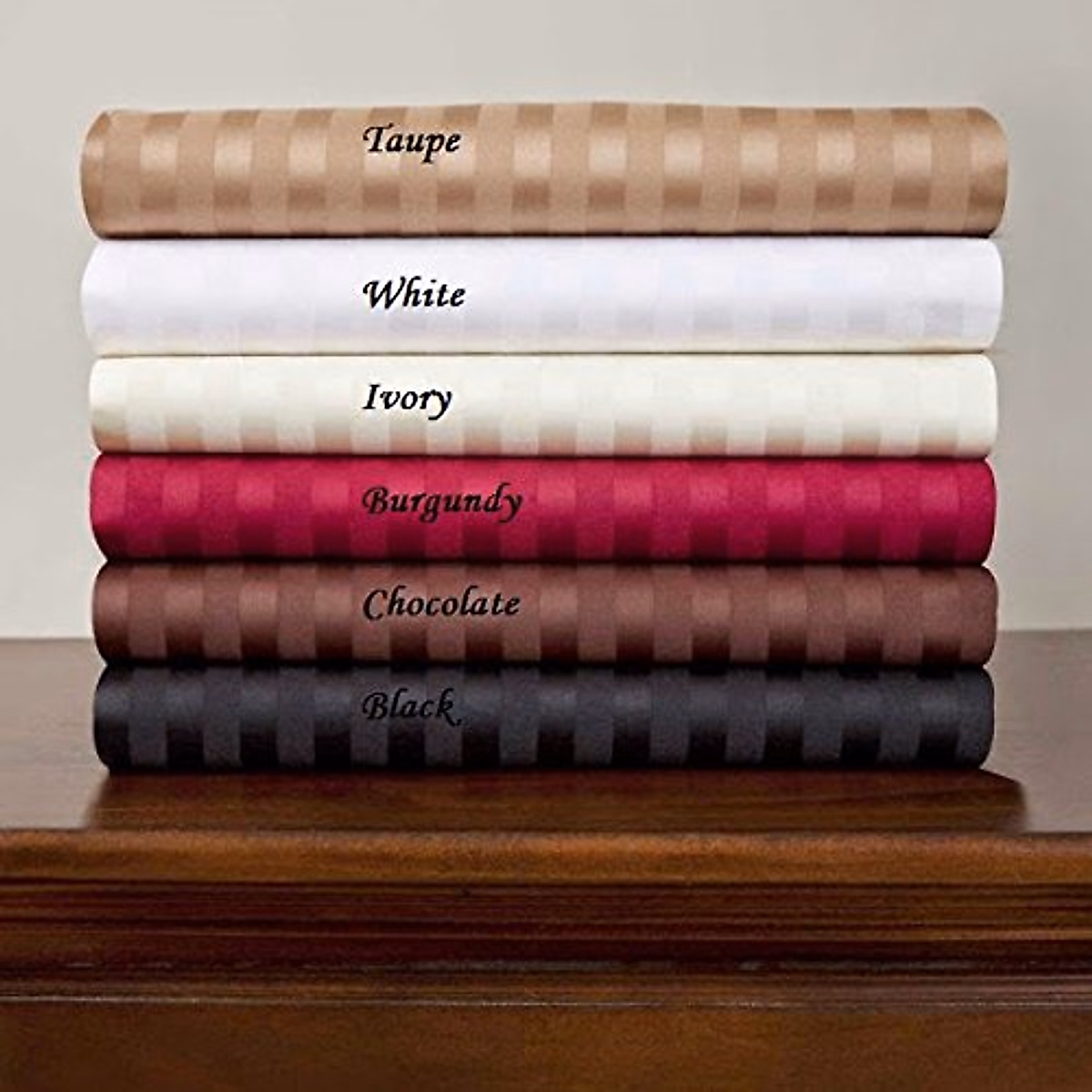 Ethereal Bedding 400-TC Sateen Super Soft 4-PC Luxury Sheet Set Twin Stripe White Fit Upto 18'' Inches Deep Pocket 100% Egyptian Cotton