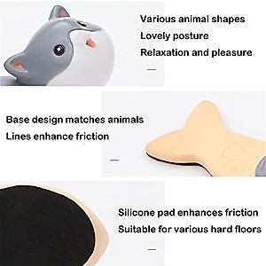 WONIU 2pcs Door Stoppers, 2 Inches Kitty Puppy Small Door Stopper, Cute Cat Dog Animal Door Stops with Strong Friction Silicone Pad, Doorstop Door Wedge for Classroom Office Home, Plastic