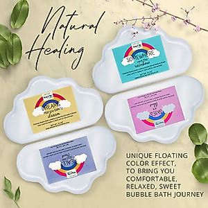 Rainbow Bath Bombs for Kids- Natural and Organic Bubble Bath Bombs w/Moisturizing Shea Butter and Natural Oils, 4 Large Unicorn Cloud Bath Bombs for Girls, Boys, Women, Valentines Day Gift for Her