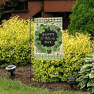Briarwood Lane Lucky Wreath St Patricks Day Garden Flag - 12.5" x 18" - Irish Garden Flag - Celtic Garden Flag - Saint Patricks Day Garden Flag - Celtic Shamrock Garden Flag - Irish Flag