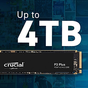 Crucial P3 Plus 500GB PCIe Gen4 3D NAND NVMe M.2 SSD, up to 5000MB/s - CT500P3PSSD8