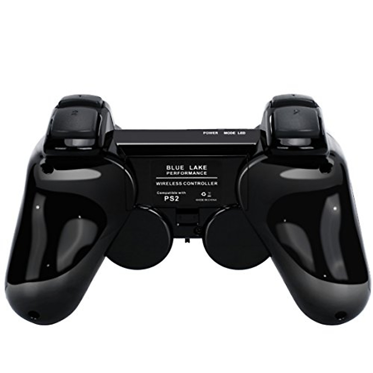 BLUE LAKE Performance 2 Pack Wireless Controller 2.4G double shock Compatible with PS2 /PS1/PC(Jet Black)