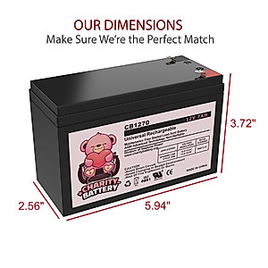 Charity Battery 12V 7Ah CB1270 Rechargeable SLA Sealed Lead Acid Replacement Battery