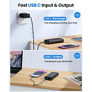 Portable Charger Power Bank 30000mAh - USB C 22.5W Fast Charging External Battery Pack Charging Bank PD QC4.0 with Flashlight 3 Outputs & 2 Inputs Phone Charger for iPhone Samsung Galaxy iPad etc