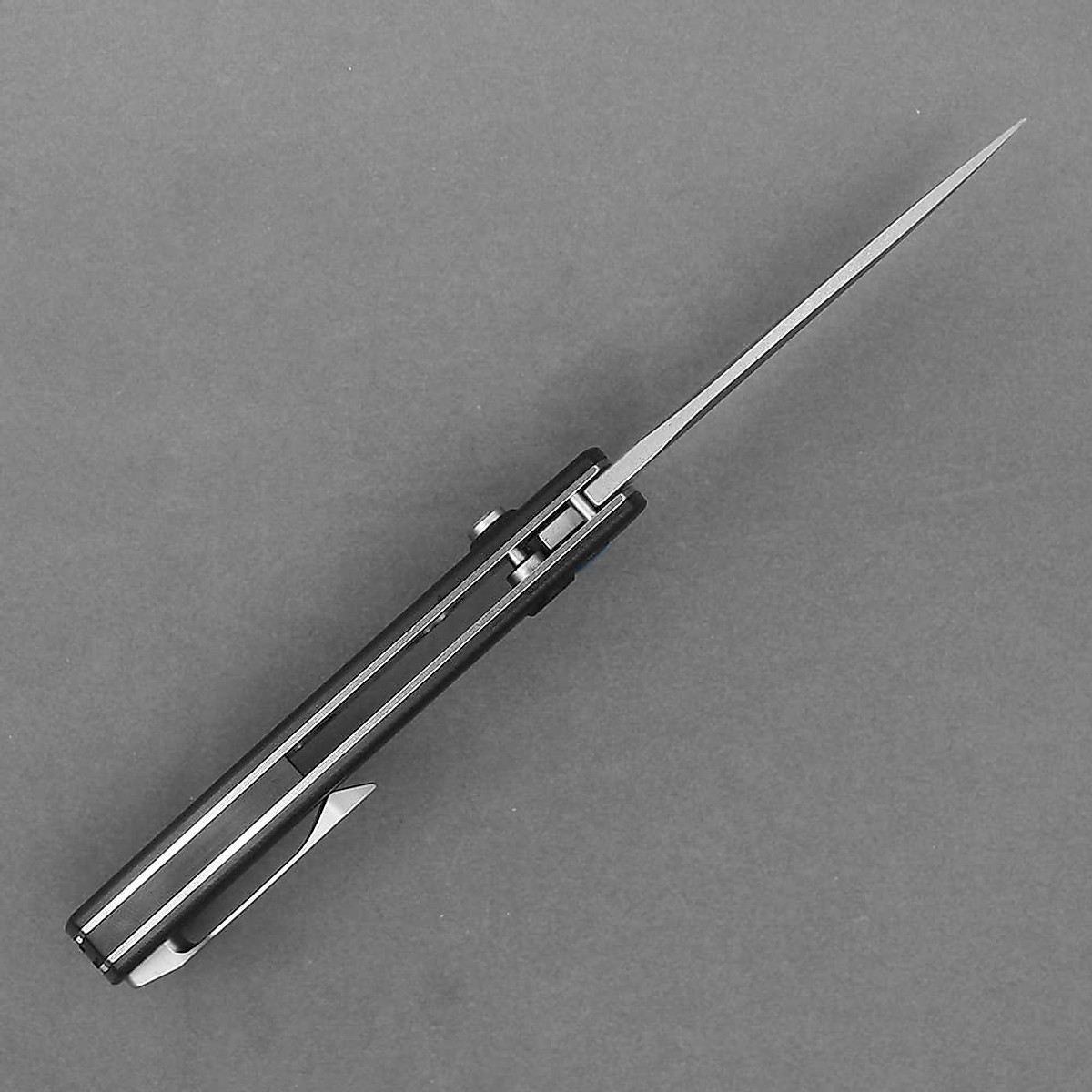 allvin R8308 Folding Knife D2 Satin Drop Point Blade Black G10 with Stainless Steel Sheet Handle Outdoor Camping Hiking Fishing EDC Pocket Survival Knives