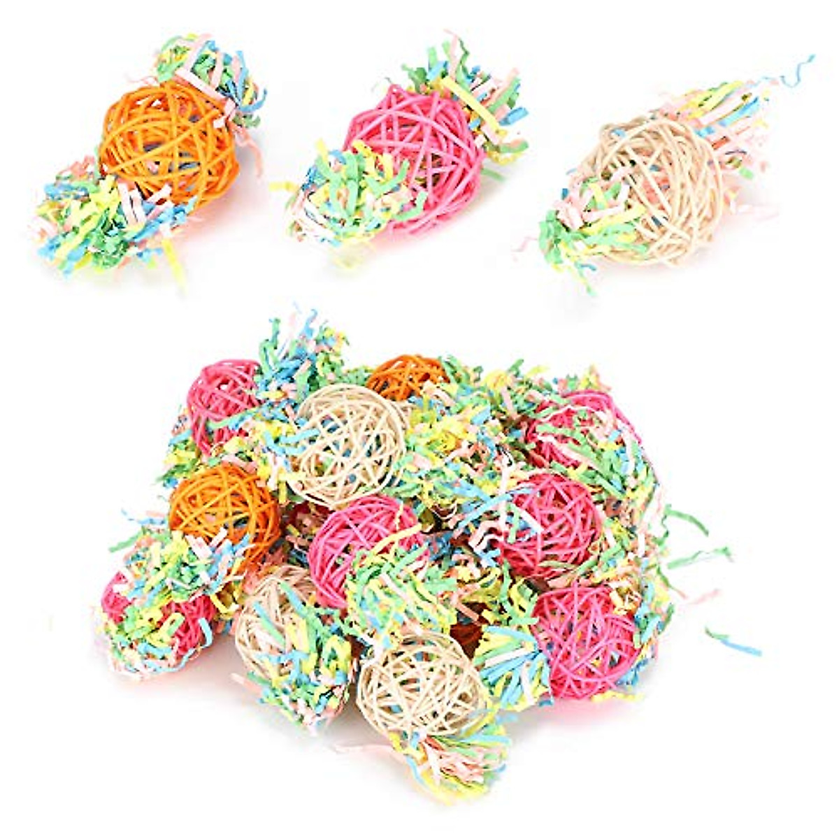 20Pcs Bird Parrot Toys Bird Chewing Foraging Shredder Toy Bird Cage Hanging Swing Toy for Small Bird, Parakeets, Cockatiels, Conures, Budgie