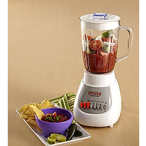 IMUSA USA GAU-80313W 10-Speed Countertop Blender with 42 oz Glass Jar, White