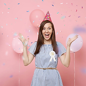 Dirty Thirty Tinplate Badge Pin, White Rosette Happy 30th Birthday Button Pin, Gold Glitter Pin for 30 Years old Birthday Party, Brooch Buttons for Men or Women