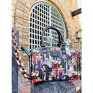 Loungefly Disney Villains Classic All Over Print Faux Leather Crossbody Handbag Purse