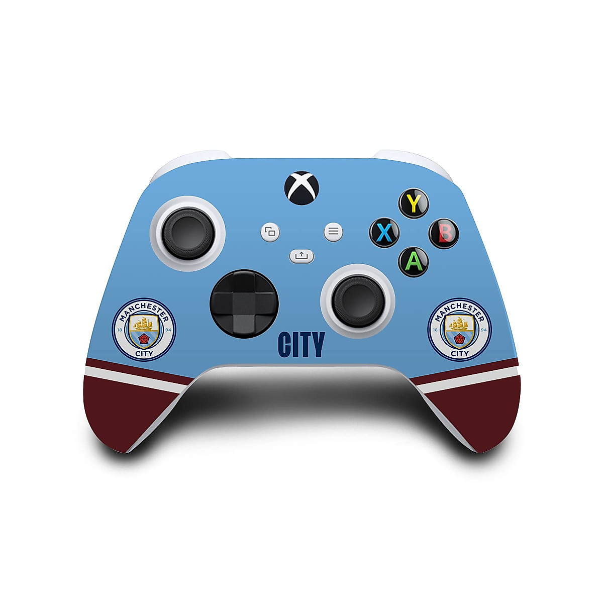 Head Case Designs Officially Licensed Manchester City Man City FC 2022/23 Home Kit Logo Art Vinyl Sticker Gaming Skin Decal Cover Compatible With Xbox Series S Console and Controller Bundle