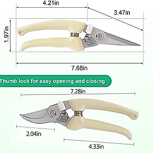 MEPEREZ Pruners, pruning shears heavy duty, premium garden scissors for hedge, bonsai, floral, small stem, orchard and vegetable pick, upgraded, gardening tools anvil snips, plant clippers 2 pack